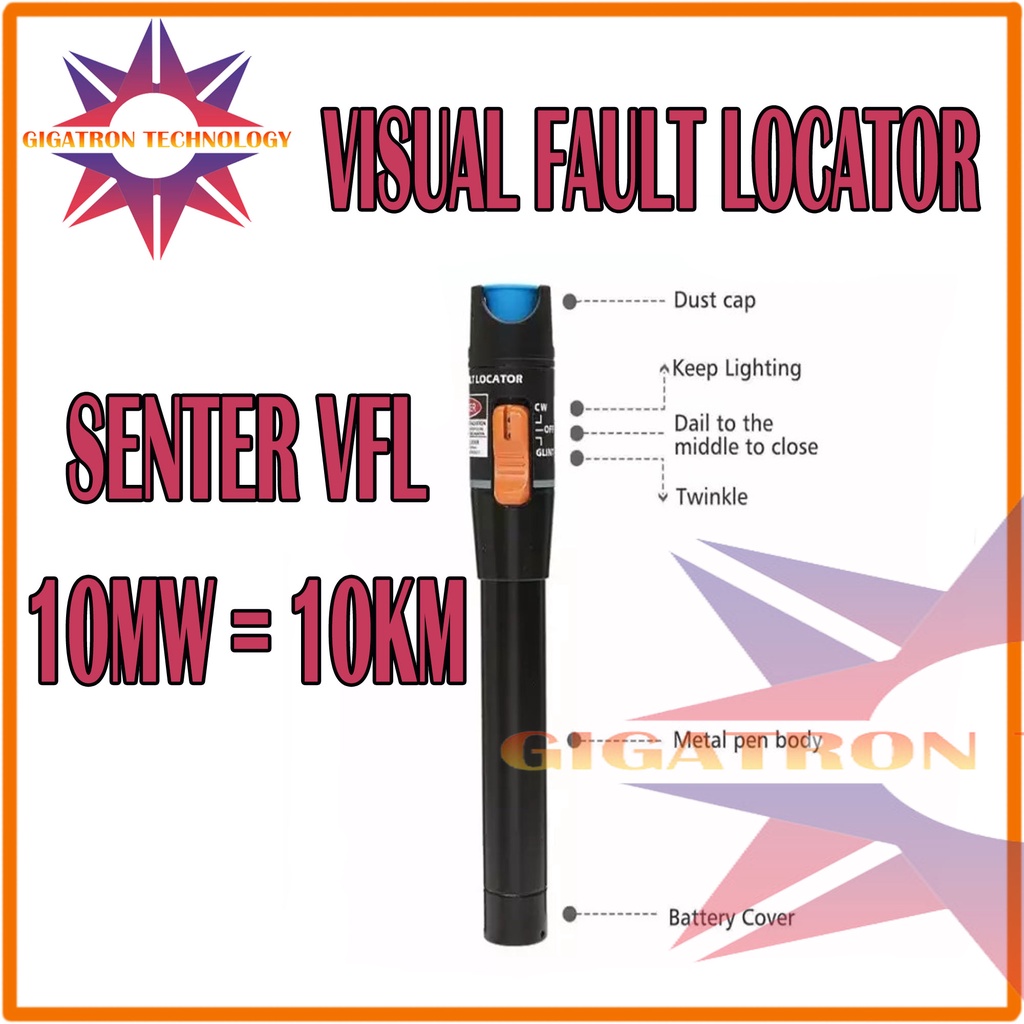 Jual Visual Fault Locator 10mW / VFL Laser Senter Fiber Optic 10KM ...