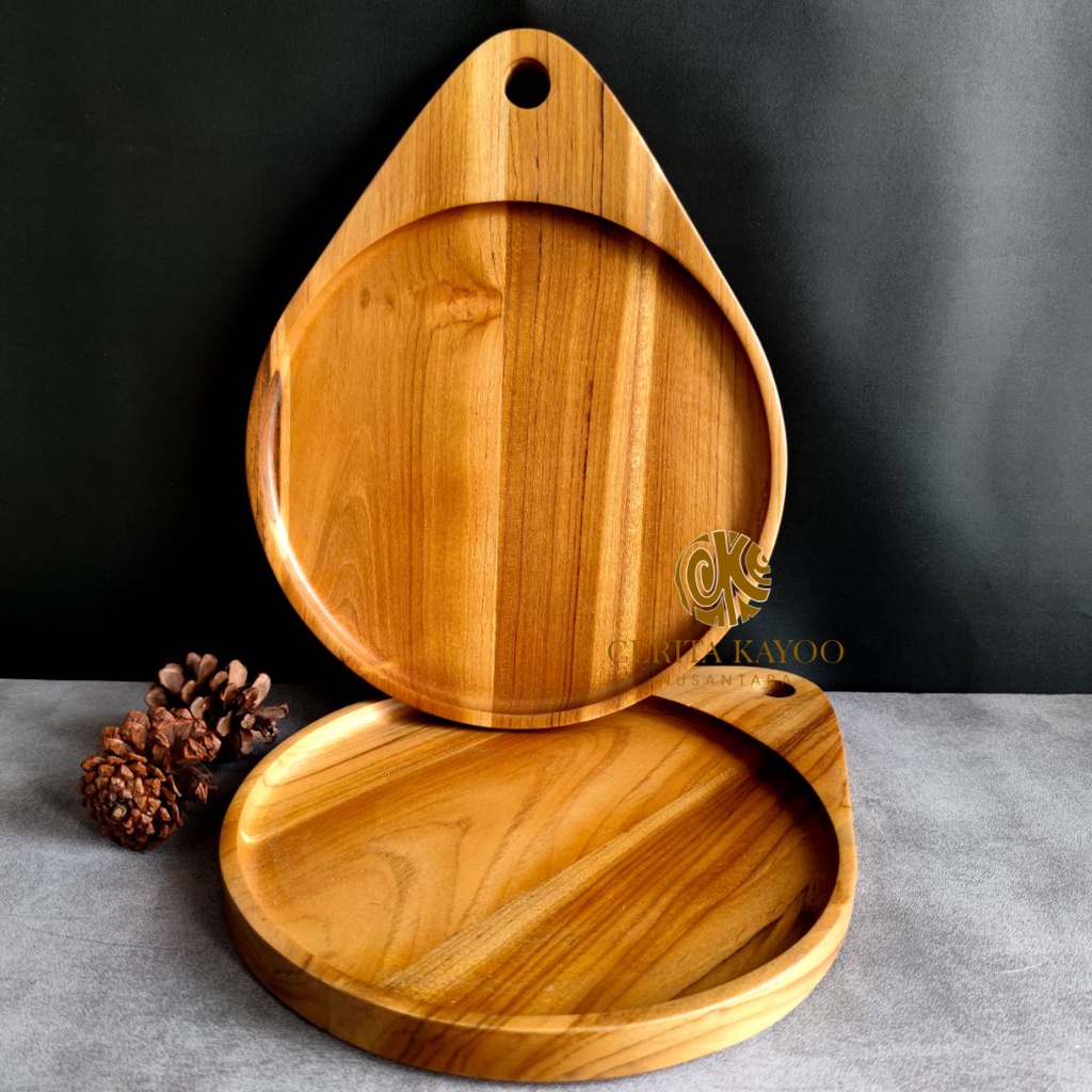 Jual Piring Saji Kayu Restoran Cafe (FREE UKIR LOGO) | Piring Kayu ...