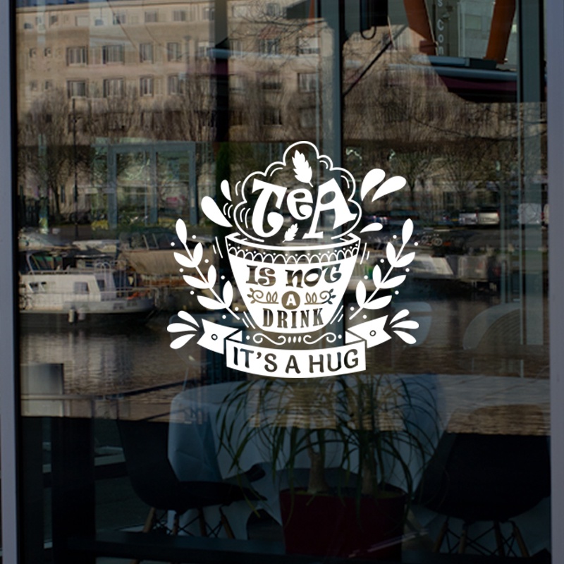 Jual Cutting Sticker Stiker Kaca Dinding Cafe Aesthetic Kafe Teh Tea ...