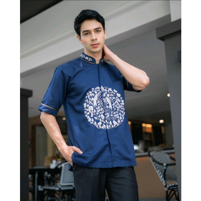 Jual Kemeja Bordir Pria NUC.ID Hadi 03 (Navy) | Shopee Indonesia
