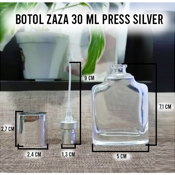 Jual Botol Parfum Zaza/Zara press 30ml Silver/Hitam/Terlaris/Bottle ...