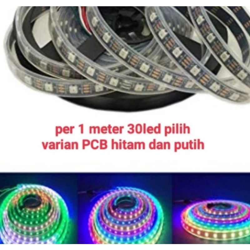 Jual LED WS2812B 5V WATERPROOF ANTI AIR PER 1 METER 30 LED SMART CONTROL | Shopee Indonesia
