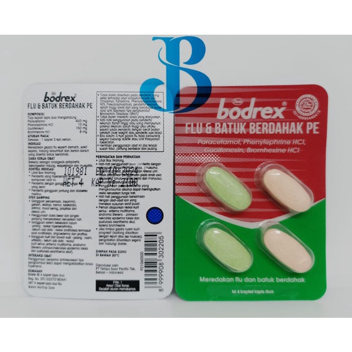 Jual Bodrex Flu dan Batuk Berdahak PE 1 strip 4 tablet | Shopee Indonesia