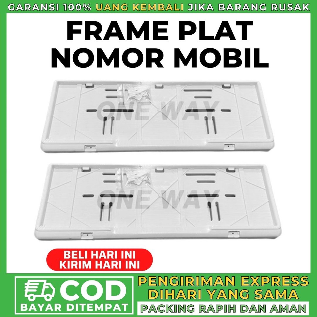 Jual Frame Plat Nomor Mobil Tempat Dudukan ONE WAY Cover Tatakan Plat ...