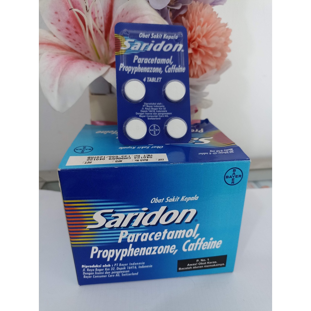 Jual Saridon Obat Sakit Kepala (1 Strip isi 4 tablet) | Shopee Indonesia