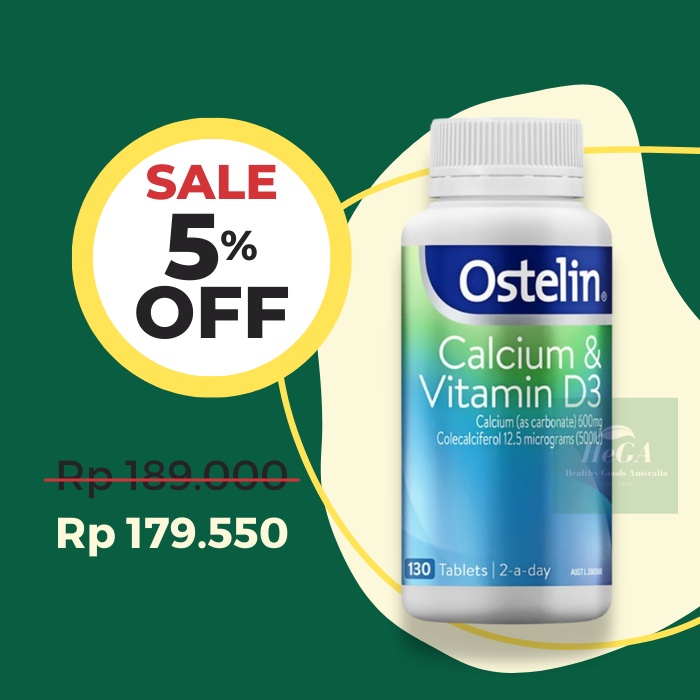 Jual Ostelin Calcium & Vitamin D3 130 Tabs Australia (Kesehatan Tulang ...