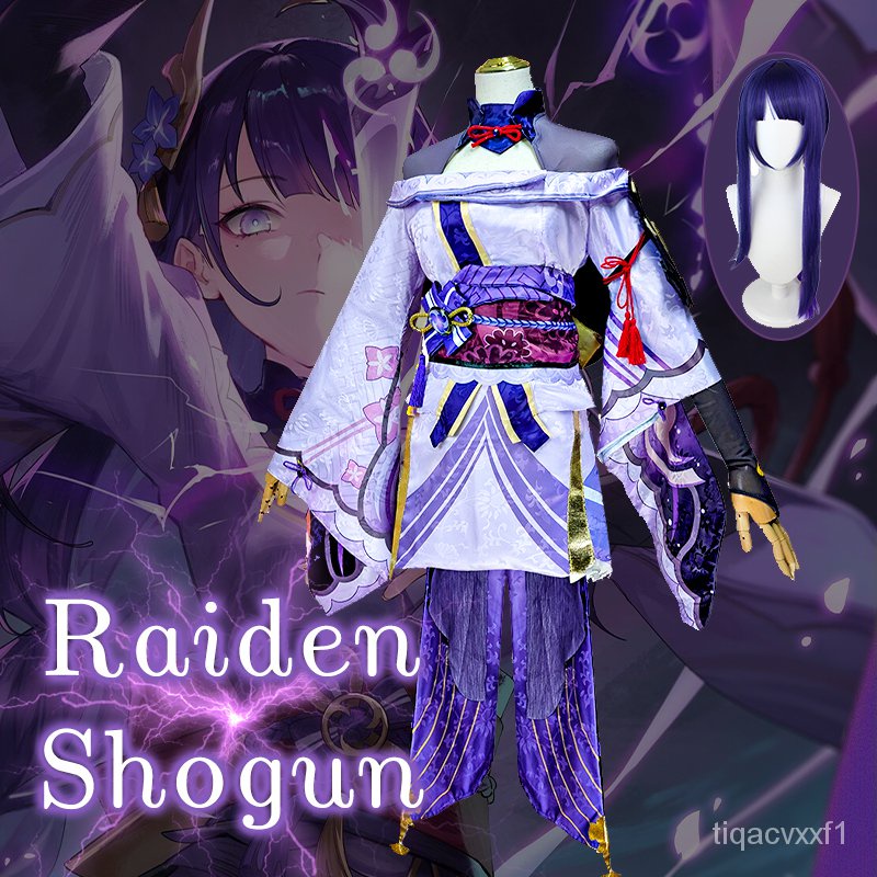 Jual Genshin Impact Raiden Shogun Cosplay Costume Jacquard Fabric ...
