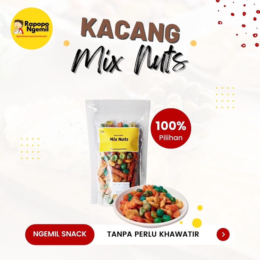 Jual Cemilan Snack Mix Nuts Kacang Campur Jajanan Pouch Premium