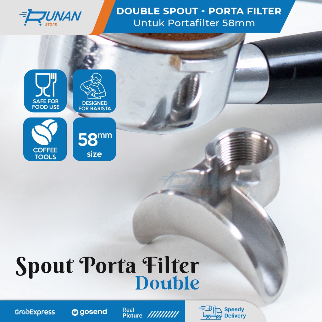 Jual Portafilter Double Spout Open 58mm Spout Splitter Nozzle Mesin ...