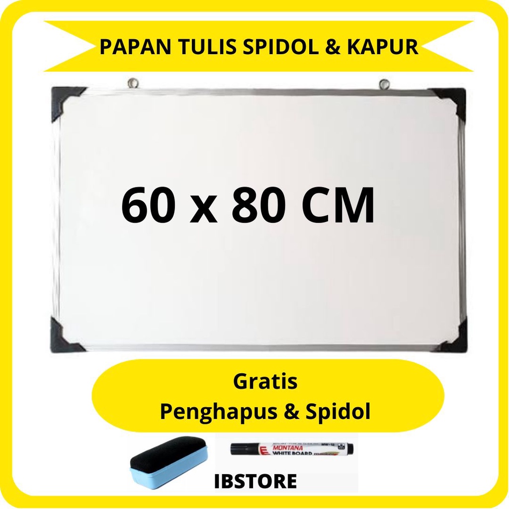 Jual Papan Tulis Spidol dan Kapur Whiteboard 60X80 / Blackboard Ukuran ...