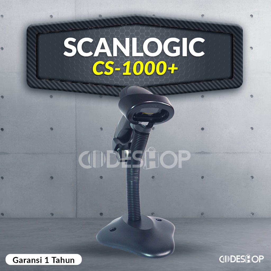Jual Scanner Barcode SCANLOGIC CS-1000 PLUS / CS 1000+ 1 Dimensi - USB ...