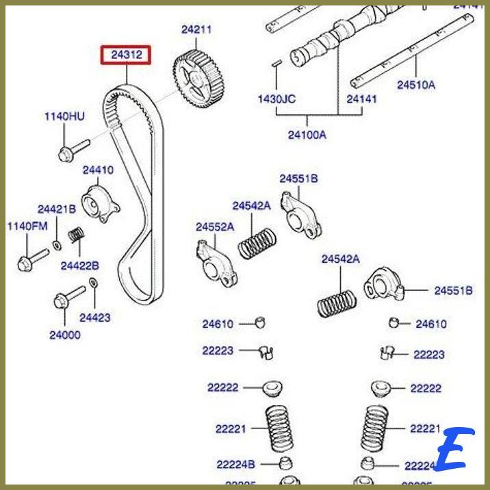 Jual 24312 22613 C Uk Timing Belt Hyundai Getz 1300 G4Ea 2002 2006 ...