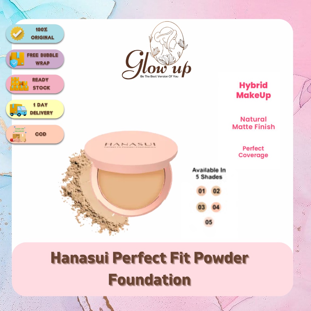 Jual GLOWUP Hanasui Perfect Fit Powder Foundation | Bedak Padat | Bedak ...