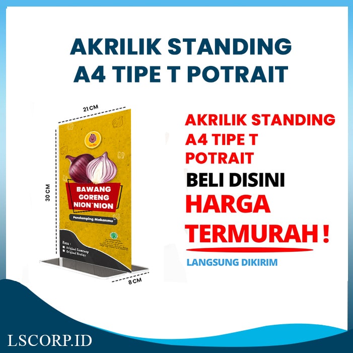 Jual Standing Akrilik Brosur Bening A4 Tipe T Potrait Stand Acrylic ...
