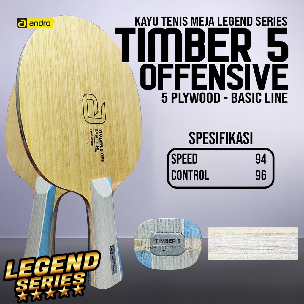 Jual Kayu Bat Tenis Meja Pingpong Andro Timber 5 OFF Basic Line Germany | Shopee Indonesia