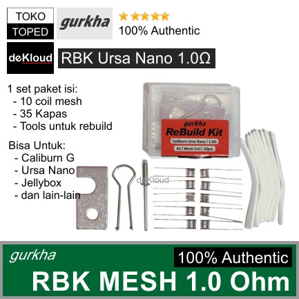 Jual Gurkha RBK Coil Mesh 1.0 ohm | 1,0 caliburn gk2 g2 ursa nano xlim ...