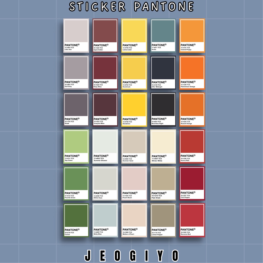 Jual Sticker Pantone Aesthetic / Sticker Set (untuk journal or ...
