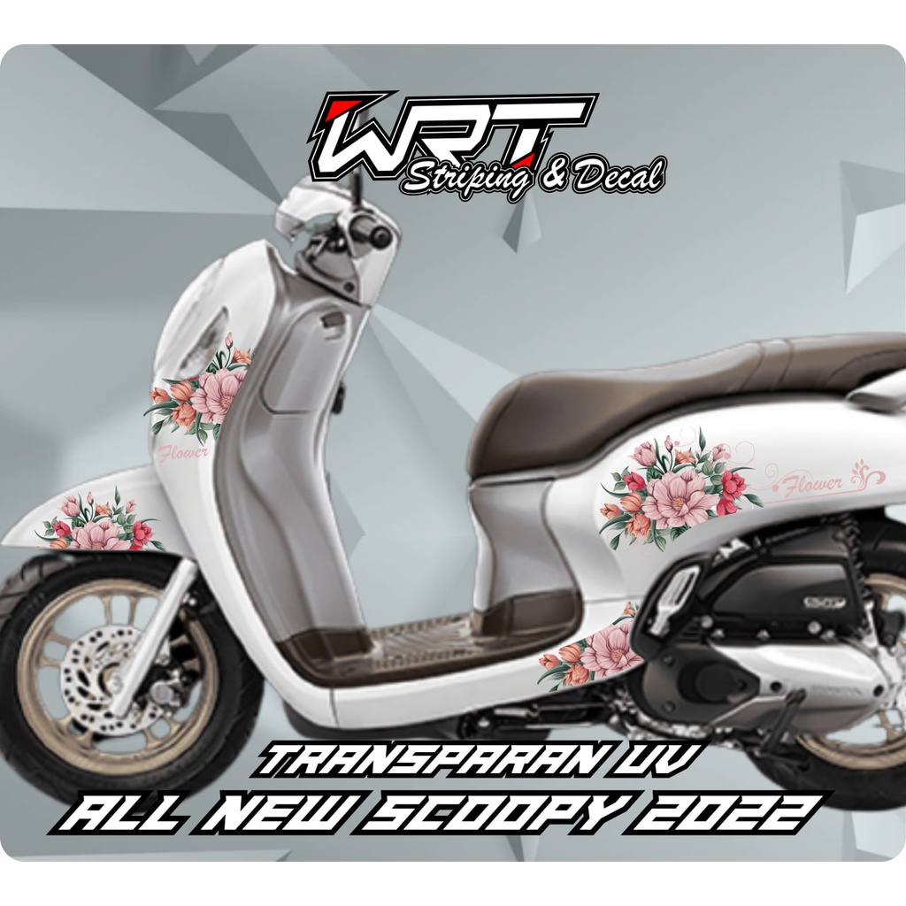 Jual Striping Stiker Transparan All New Scoopy Bunga | Shopee Indonesia