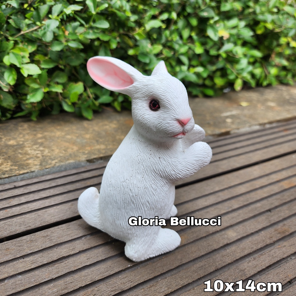 Jual Patung kelinci berdiri putih pajangan statue rabbit decoration ...