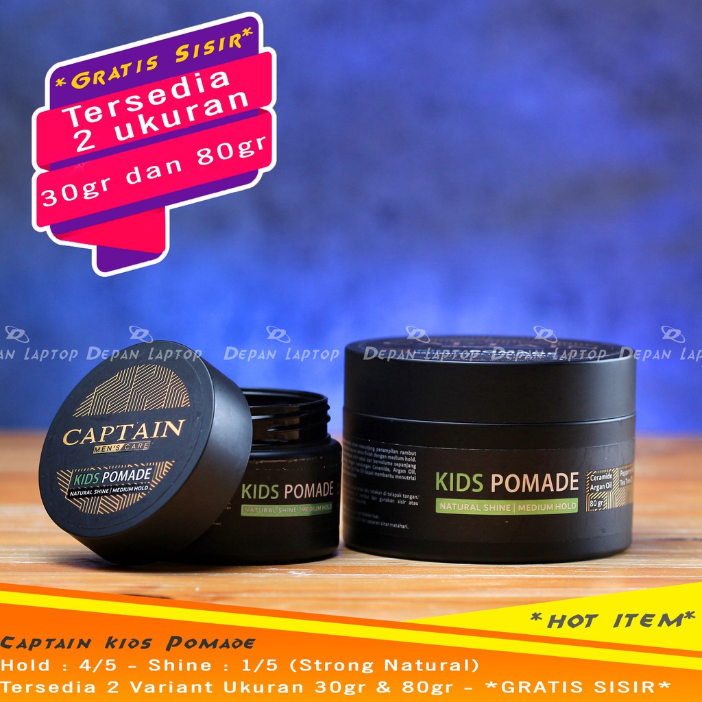 Jual Pomade ORIGINAL Captain Kids Clay untuk anak tanpa pewarna buatan mudah dibilas | Shopee ...