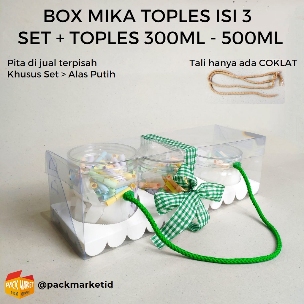 Jual Box Mika POLOS isi 3 SET + Toples 300ml - 500ml | Shopee Indonesia