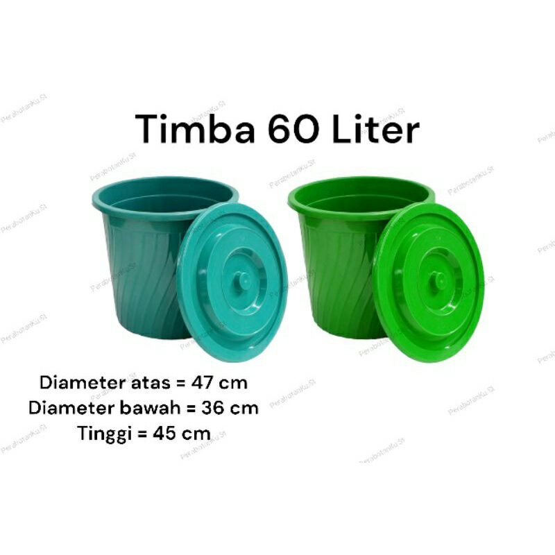 Jual TIMBA / TIMBO + TUTUP 60 LITER / EMBER PLASTIK | Shopee Indonesia