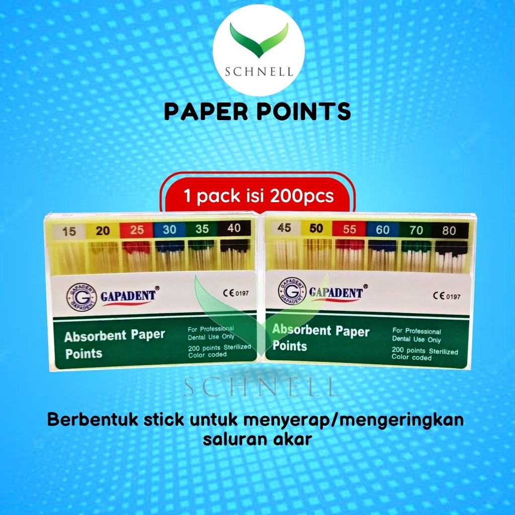 Jual Dental Absorbent Paper Point/Assorted Gapadent Papper Points Endo ...