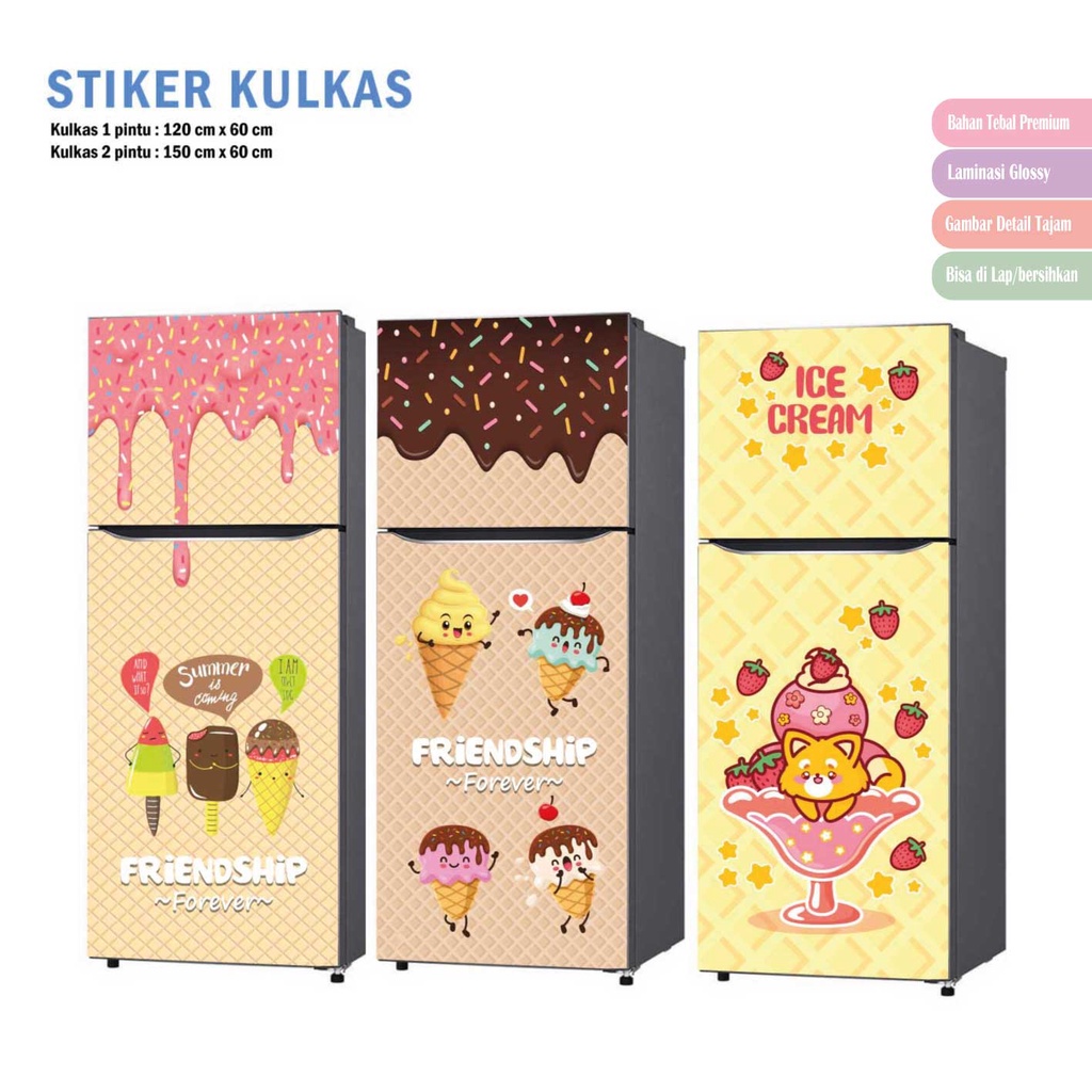 Jual Sticker Kulkas 1 Pintu / Sticker Kulkas 2 Pintu / Wall Sticker ...