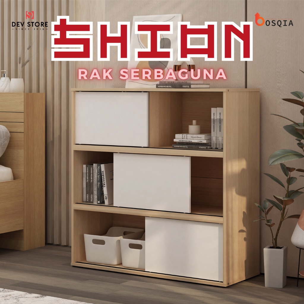 Jual Rak Buku / Rak Serbaguna Multifungsi Dengan Pintu Geser / Pintu ...