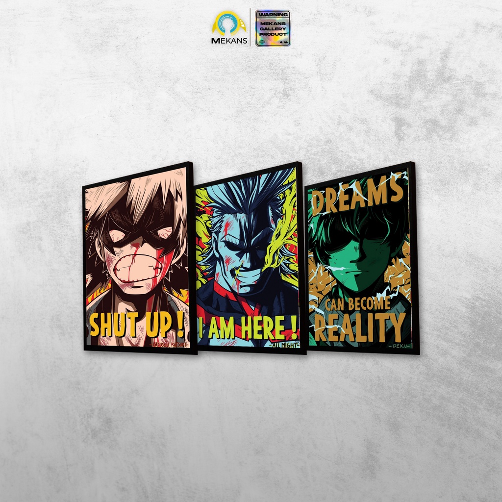 Jual MEKANS- 30x40 CM BOKU NO HERO DEKU ALL MIGHT BAKUGO Frame Block ...
