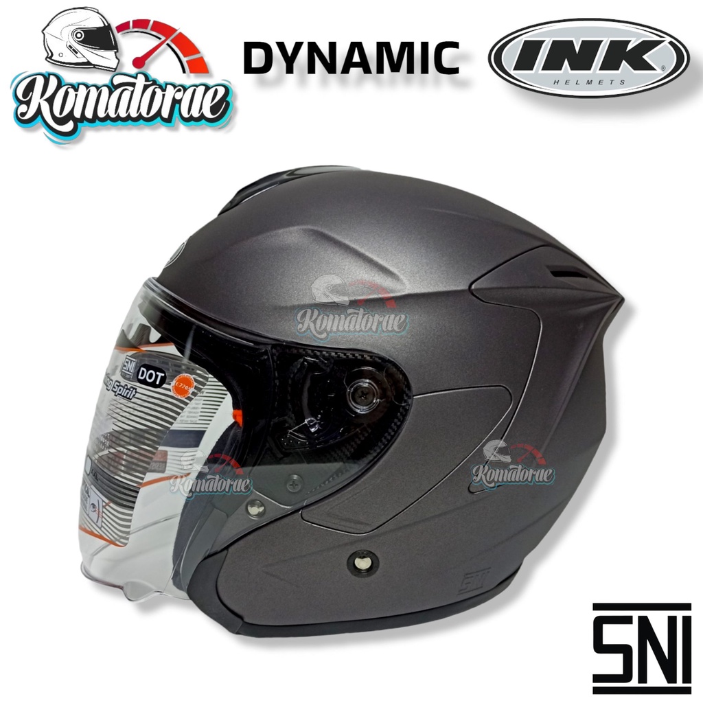 Jual HELM INK DYNAMIC GUN METAL DOFF HALF FACE | Shopee Indonesia