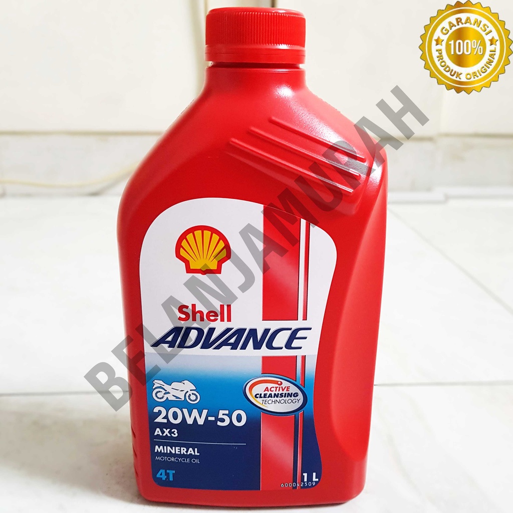 Jual Oli Motor 4T Shell Advance AX3 20w-50 1 Liter ASLI 100% | Shopee ...