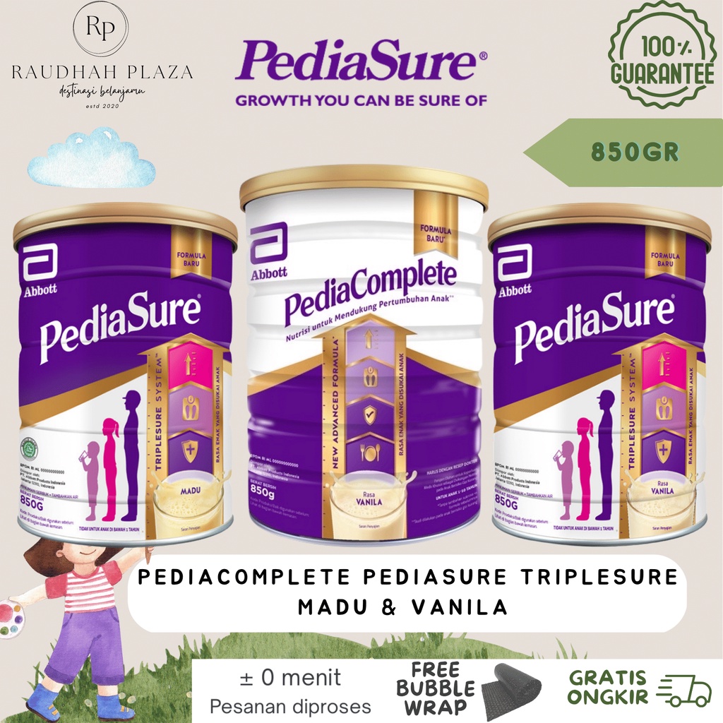 Jual Pediasure Triplesure Complete Pediacomplete Vanila Madu Susu Formula Pertumbuhan Anak 850gr ...