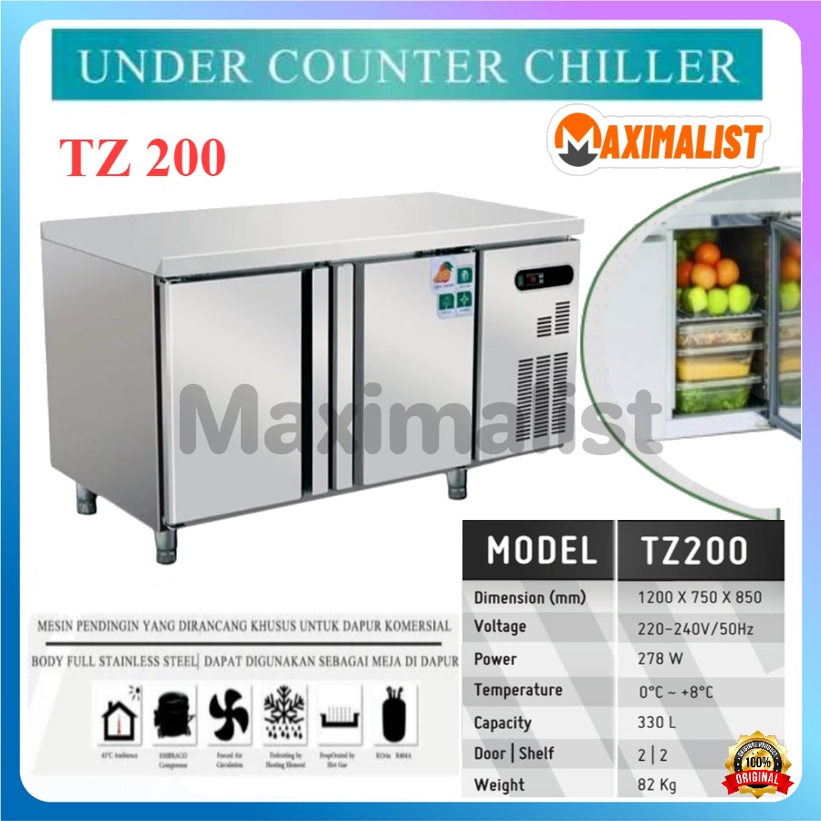 Jual CROWN TZ-410 Undercounter Chiller 3 Pintu / CROWN TZ-400 ...