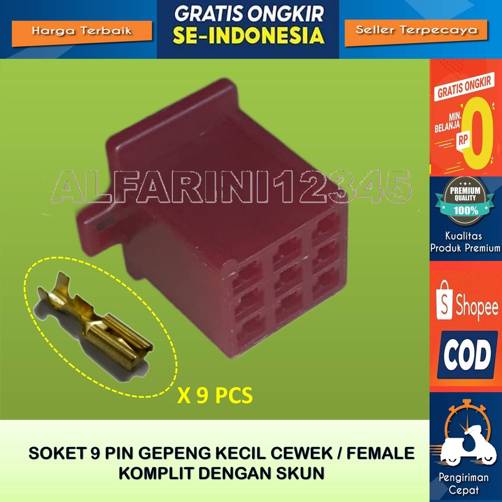 Jual Soket Kabel Gepeng 9 Pin kecil Cewek Female Original Komplit ...