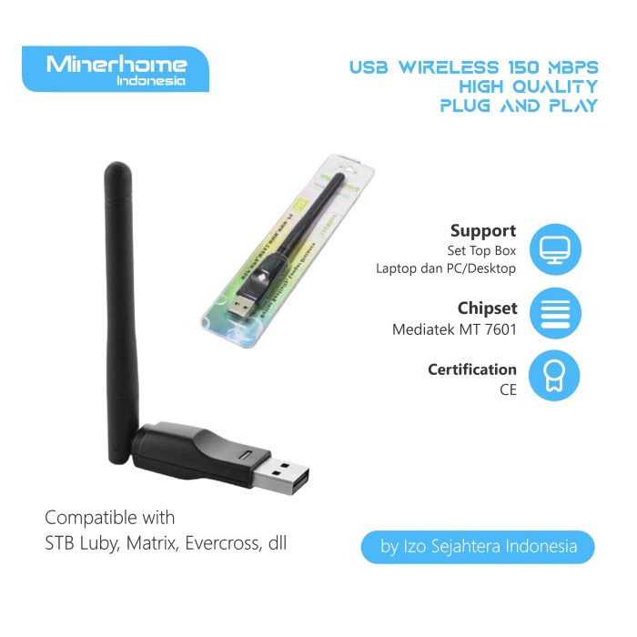 Jual USB Wifi MT7601 STB PC Laptop 150 Mbps Receiver Adapter Wireless ...