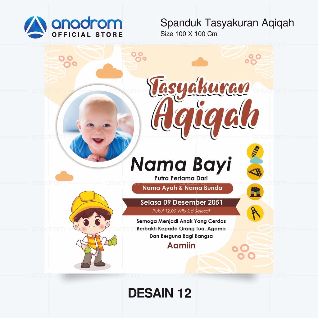 Jual Spanduk Tasyakuran Aqiqah Untuk Laki laki | Banner Aqiqah Custom ...