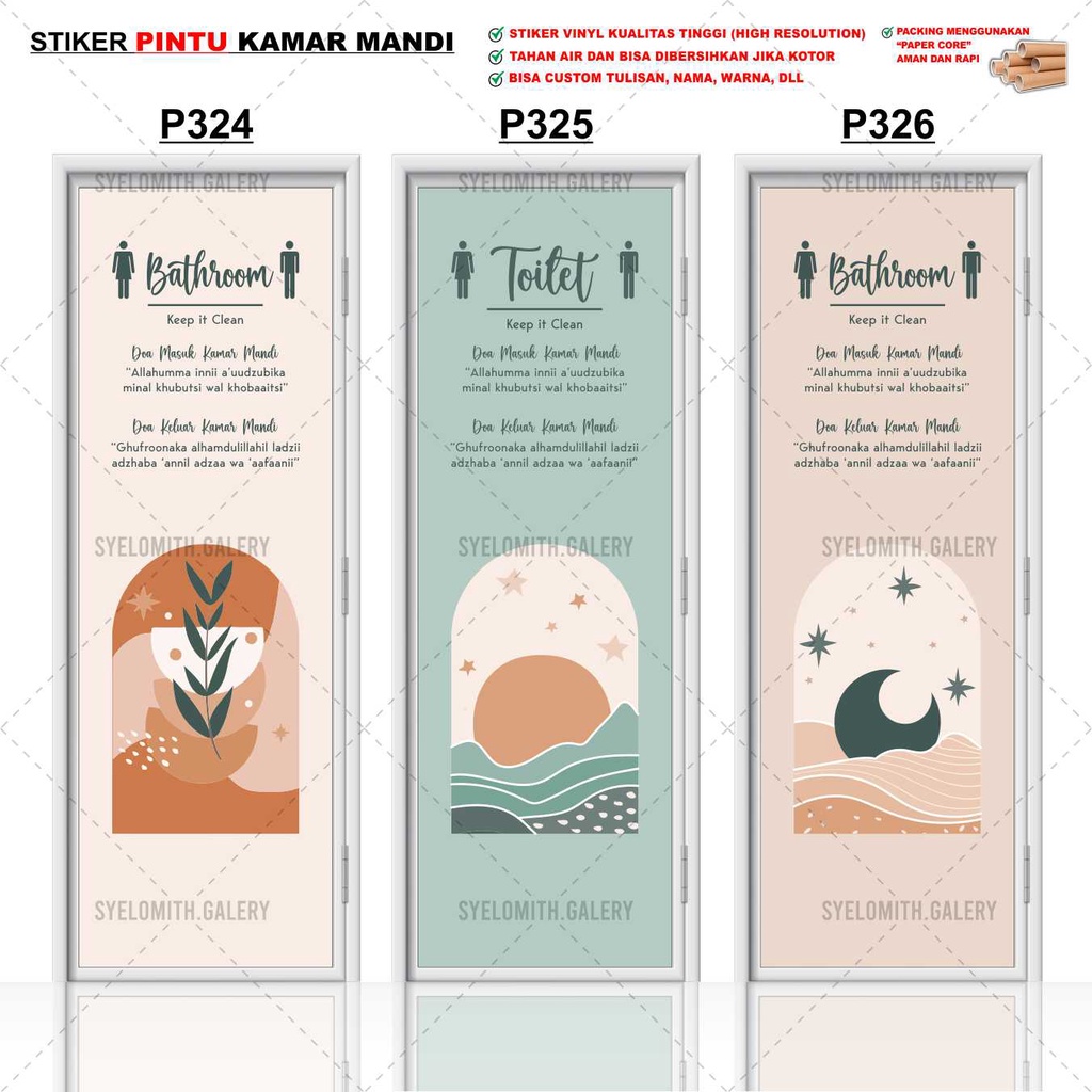 Jual Stiker Pintu Kamar Mandi Estetik TERBARU - Sticker Bathroom ...