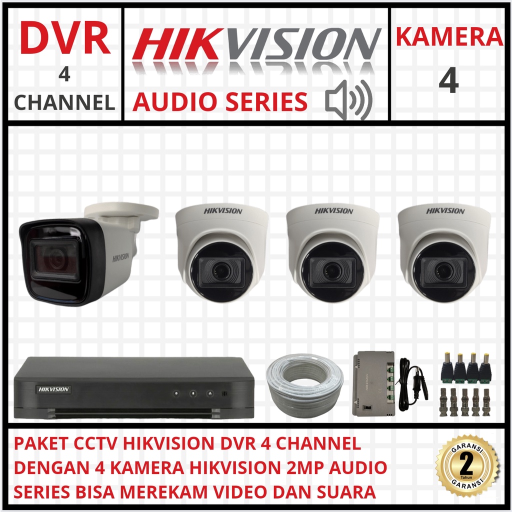 Jual Paket CCTV Hikvision DVR 4 Channel 4 Kamera 2mp Hikvision Turbo HD ...