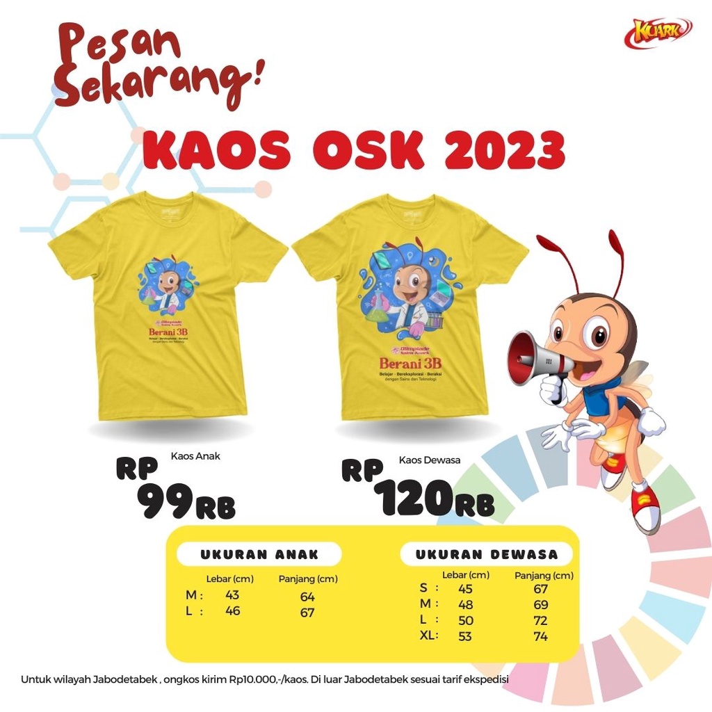 Jual KUARK Kaos OSK 2023 - Berani 3B | Shopee Indonesia