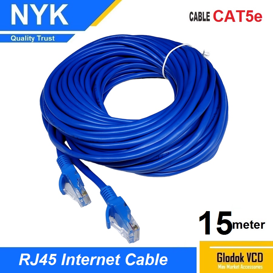 Jual NYK Cat5 15m Ethernet Network Cable / Kabel LAN UTP CAT5e | Shopee ...