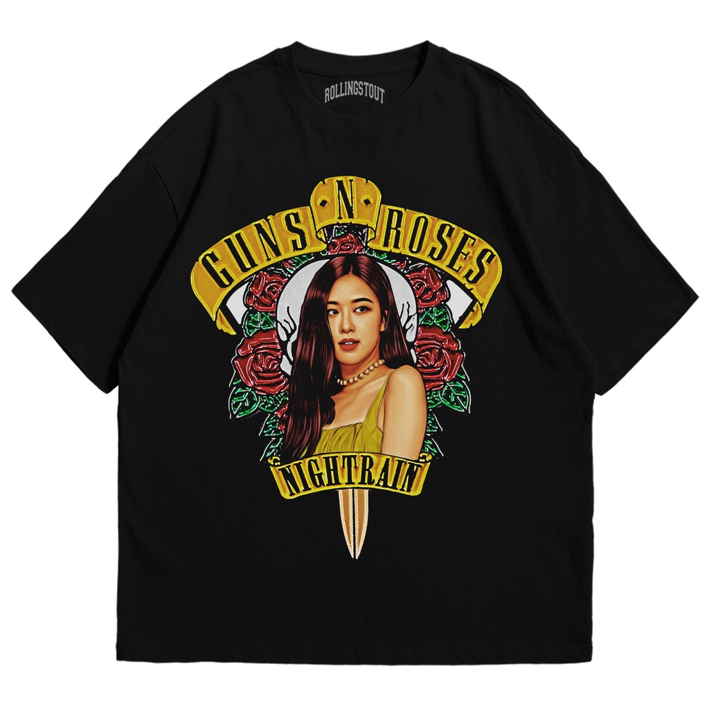 Jual Rollingstout - Gun & Rose Blackpunk Short Tee | BAJU MUSIK METAL ROCK | Shopee Indonesia