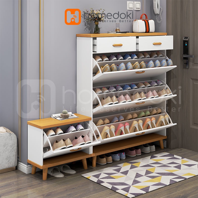 Jual Homedoki Rak Sepatu / Lemari Sepatu Kayu / Lemari Kabinet Kayu Minimalis / Rak Sepatu Kayu ...