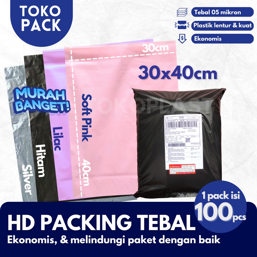 Jual 100 PCS KANTONG PLASTIK ONLINE SHOP OLSHOP 30x40 HD PE BUNGKUS ...