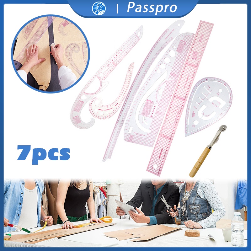 Jual 7pcs Penggaris Jahit Set Penggaris Pola Baju Gambar Menjahit ...
