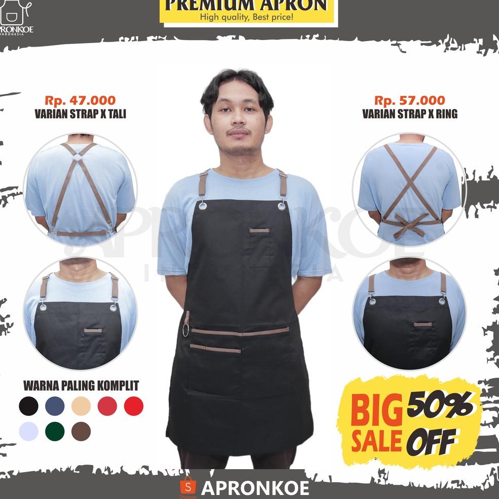 Jual HARGA SPESIAL Apron celemek barista masak restoran cafe food drink ...