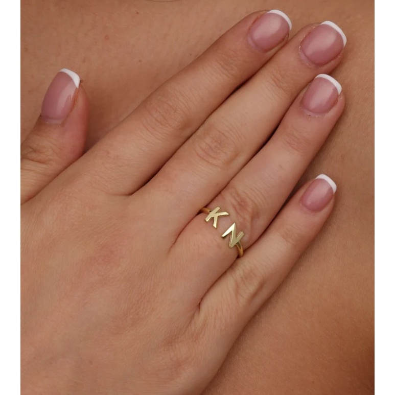 Jual Double Initial Ring | Shopee Indonesia