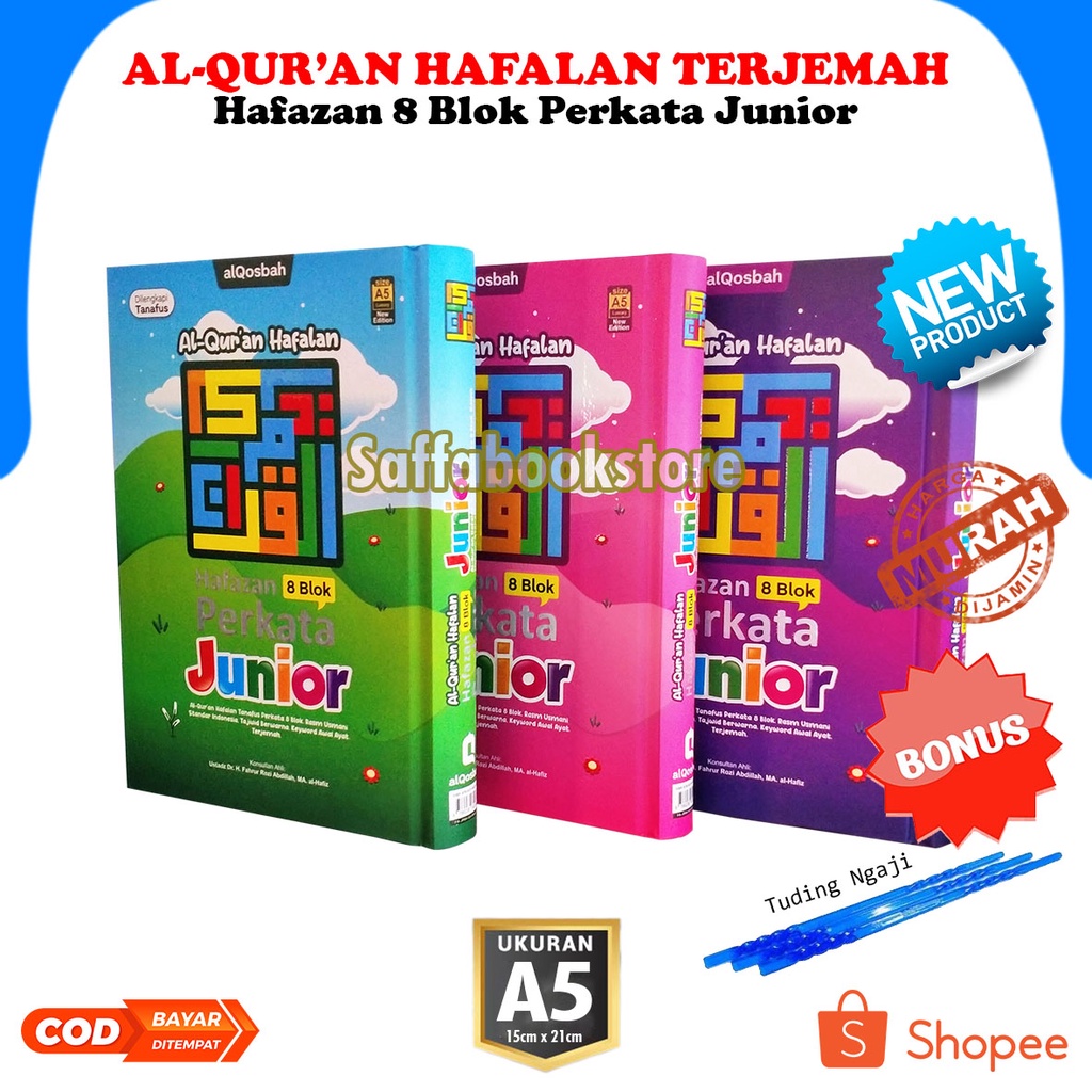 Jual Alquran Hafazan Junior A5 Qur'an Hafalan Super Mudah Latin Perkata 8 Blok, quran Hafalan ...