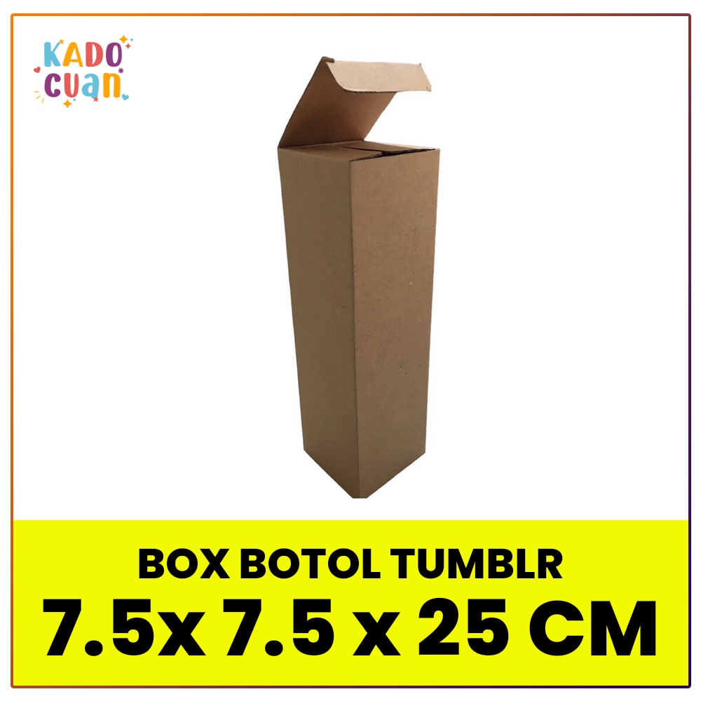 Jual KARDUS 7.5x7.5x25 cm box botol tumbler 500ml karton kardus kemasan ...