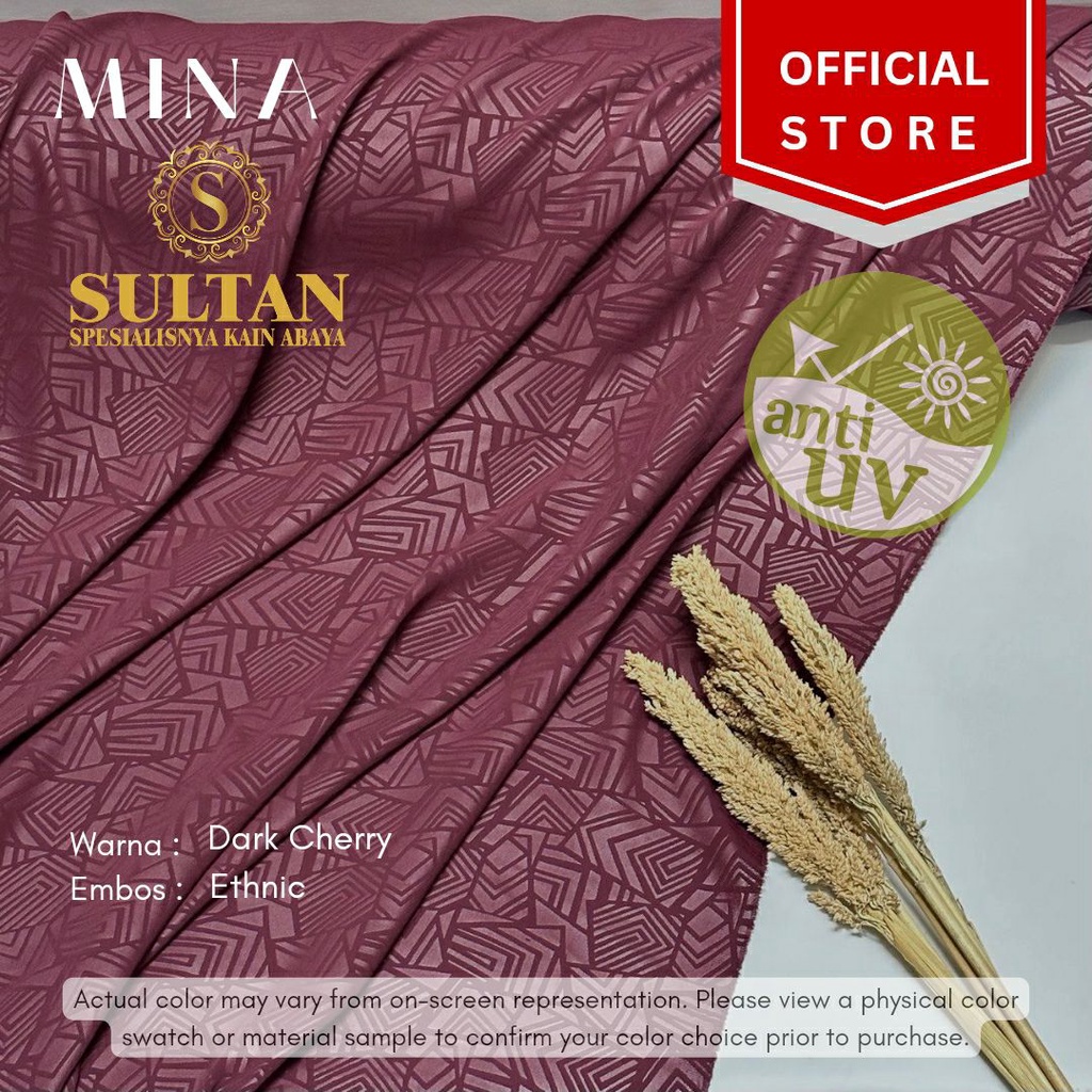 Jual 50CM EMBOS ETHNIC MINA DARK CHERRY ANTI UV KAIN ABAYA SULTAN ...